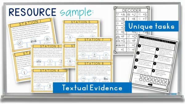 Labor Day Scavenger Hunt Reading Comprehension Passages Textual ...