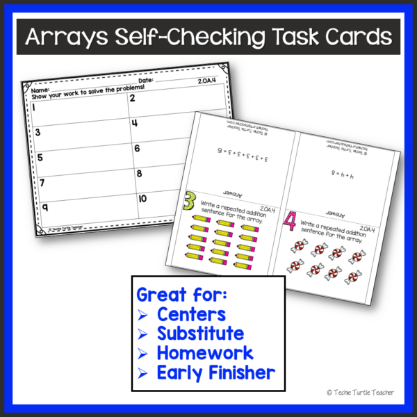 Math Review Task Cards - Arrays & Repeated Addition | Made By Teachers