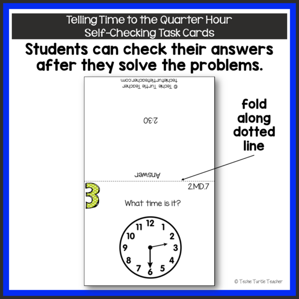 Math Review Task Cards - Telling Time to the Quarter Hour | Made By ...