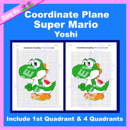 Super Mario Coordinate Plane Graphing Picture: Yoshi - Made By Teachers