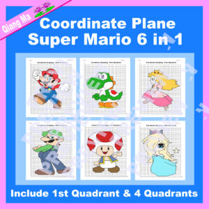 Super Mario Coordinate Plane Graphing Picture: Bundle 6 in 1 - Made By ...