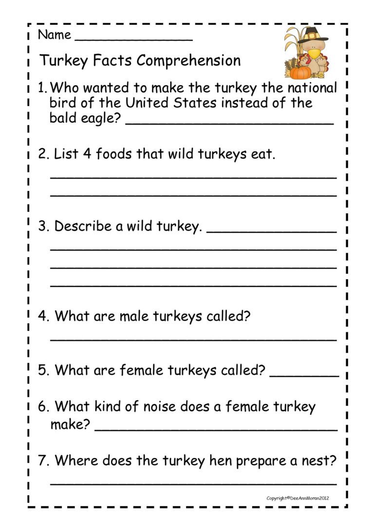 Turkey Facts Mini-Book & Comprehension Reading Strategies - Made By ...