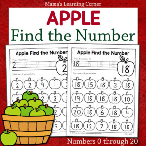 Apple Find the Number Worksheets 0 to 20 | Made By Teachers