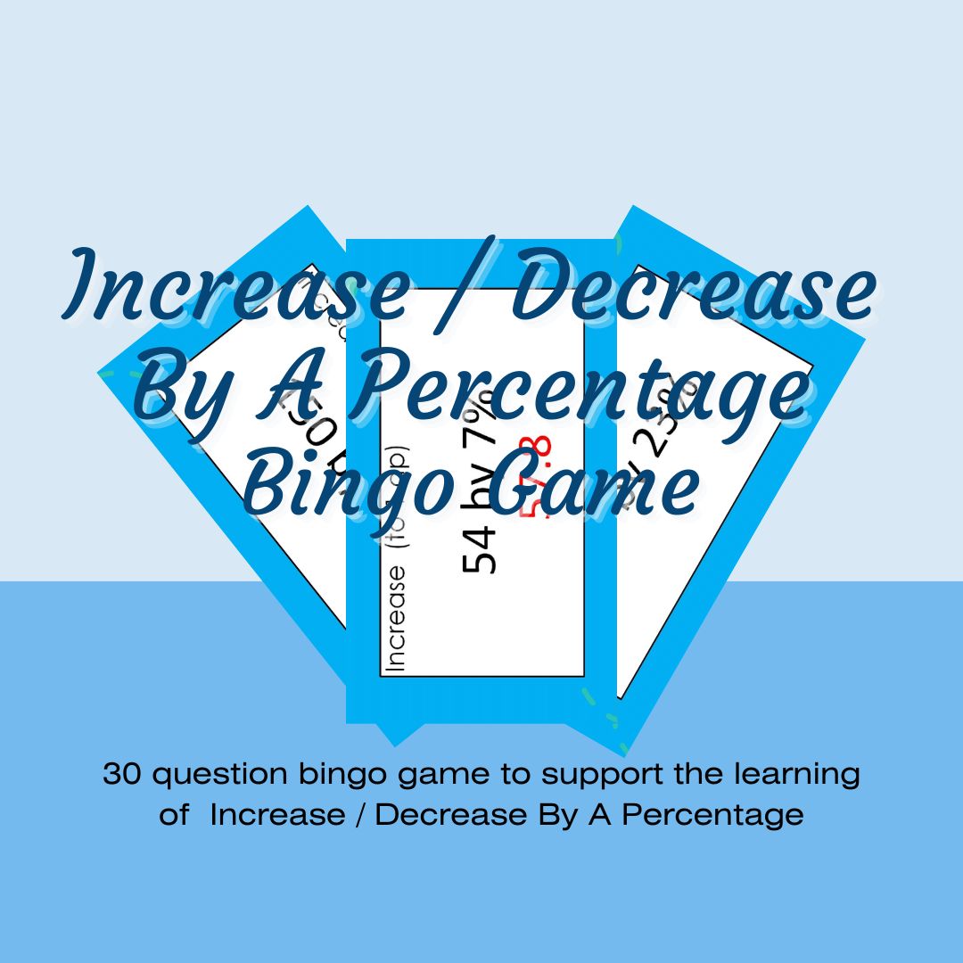 Increase Decrease By A Percentage Maths Bingo Game Activity | Made By ...