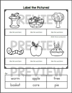 Apple Phonics and Math Worksheets for Kindergarten and First Grade ...