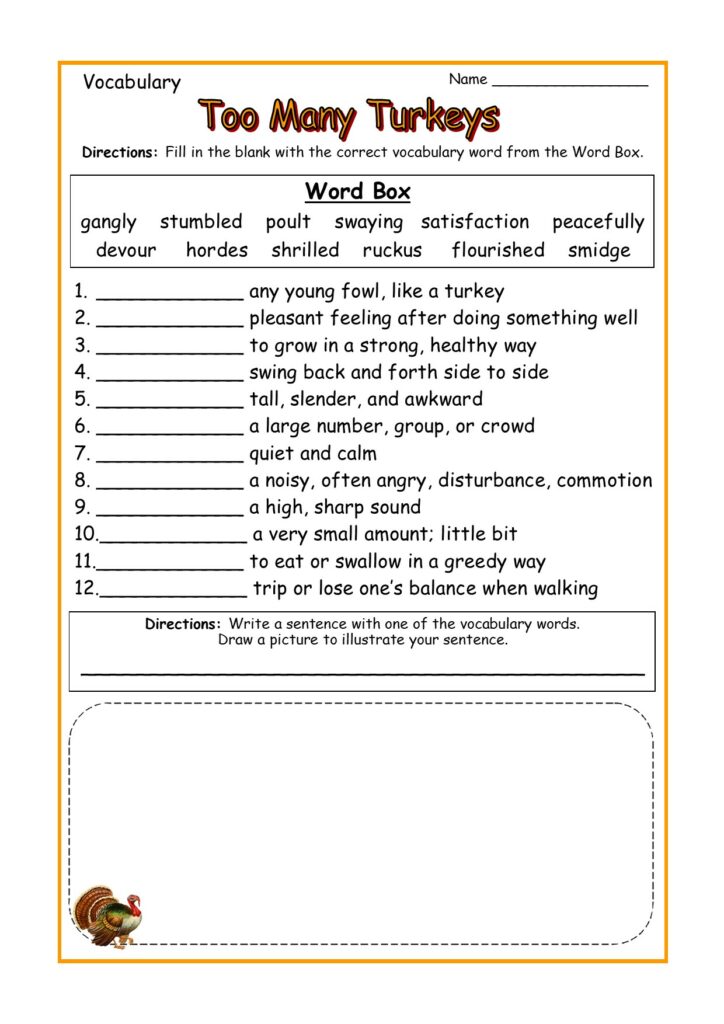 Too Many Turkeys Problem & Solution Retell Main Idea Retell Vocabulary ...