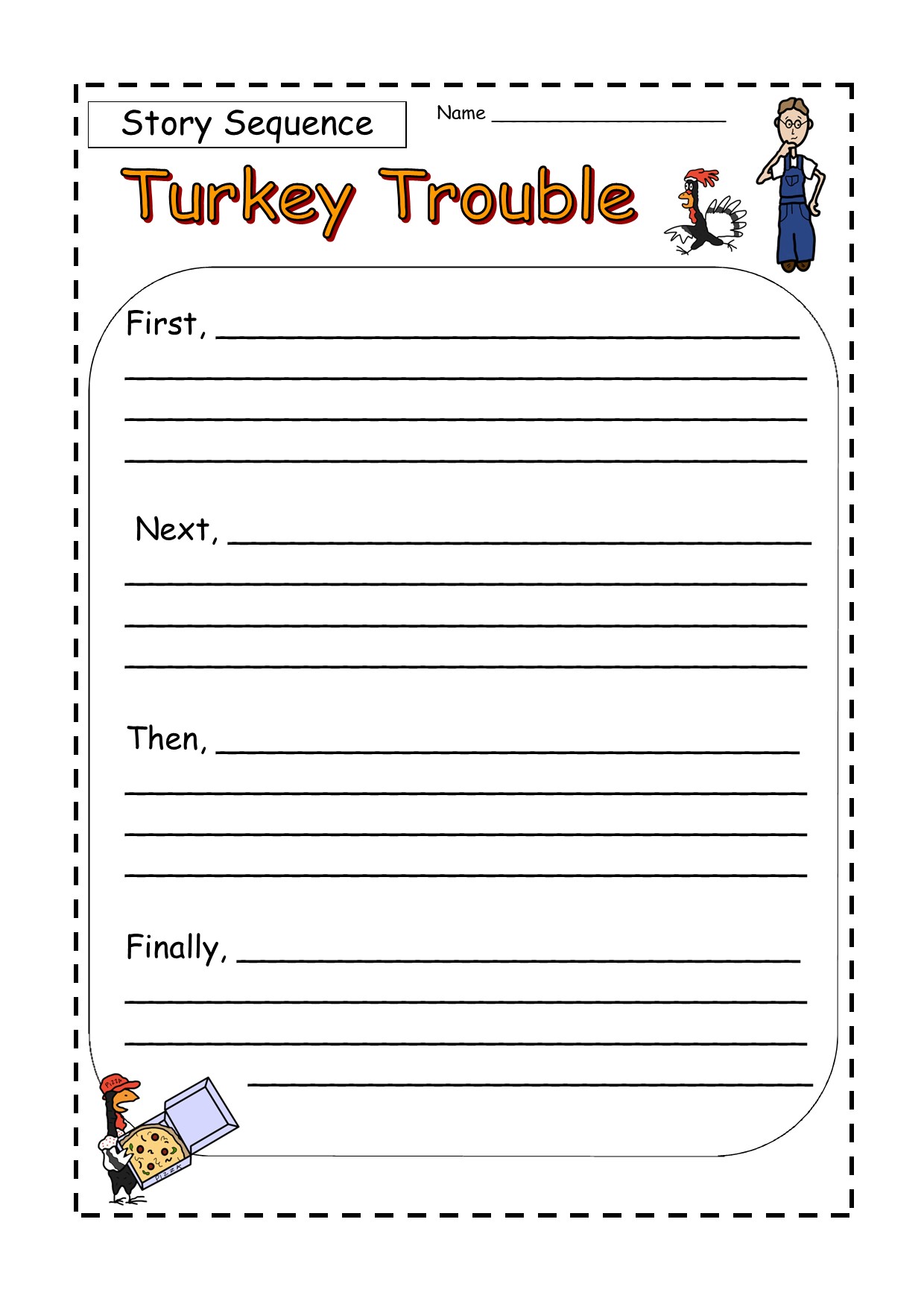 Turkey Trouble Main Idea Retell Summarize Story Elements & Sequence ...