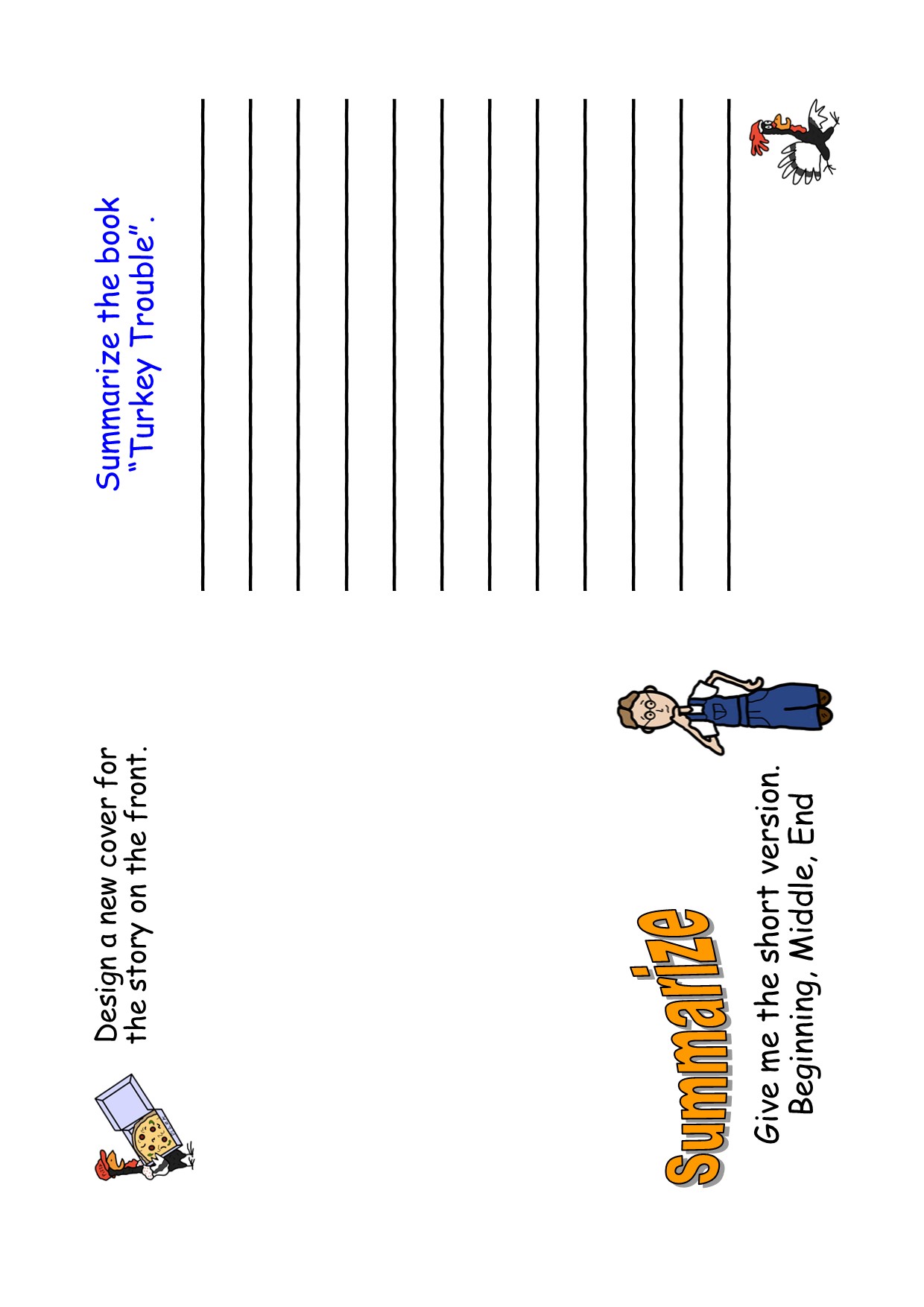Turkey Trouble Main Idea Retell Summarize Story Elements & Sequence ...