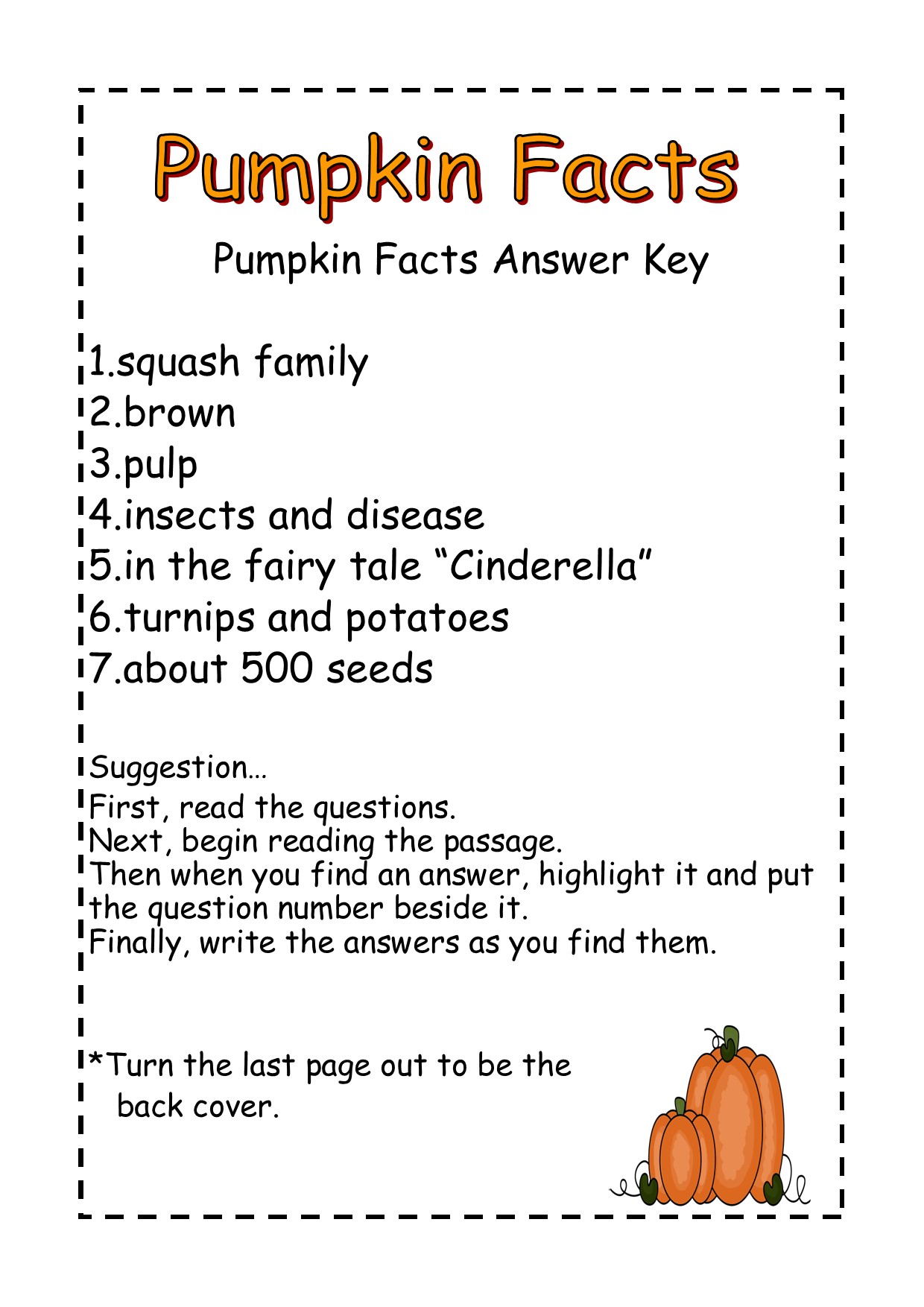 Pumpkin Facts Mini Book Reading Comprehension | Made By Teachers
