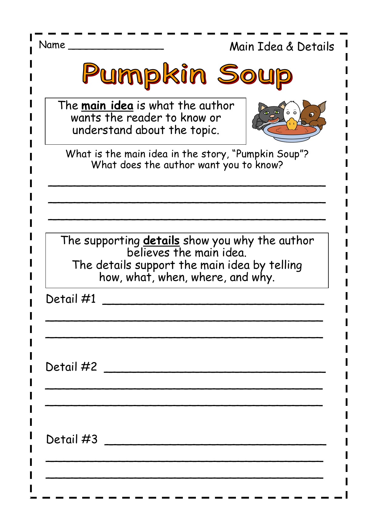 Pumpkin Soup Retell Problem & Solution Vocabulary Summarize Predict ...