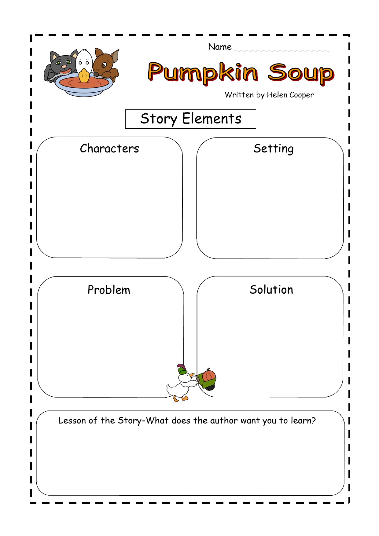 Pumpkin Soup Retell Problem & Solution Vocabulary Summarize Predict ...