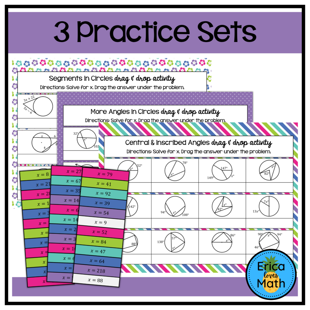 Angles, Arcs, Segments in Circles Digital Activity Drag & Drop - Made ...