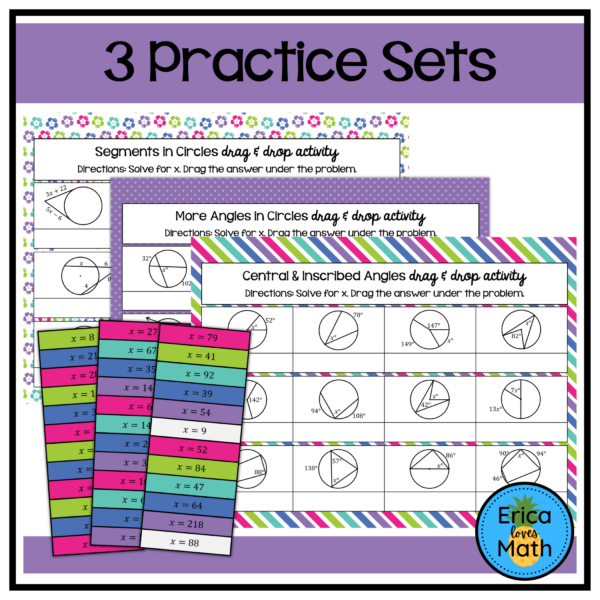 Angles, Arcs, Segments in Circles Digital Activity Drag & Drop - Made ...