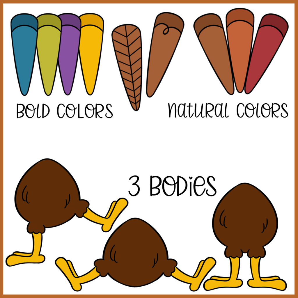Build a Turkey Clip Art | Seasonal Thanksgiving Clip Art - Made By Teachers