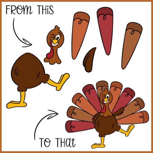 Build a Turkey Clip Art | Seasonal Thanksgiving Clip Art - Made By Teachers