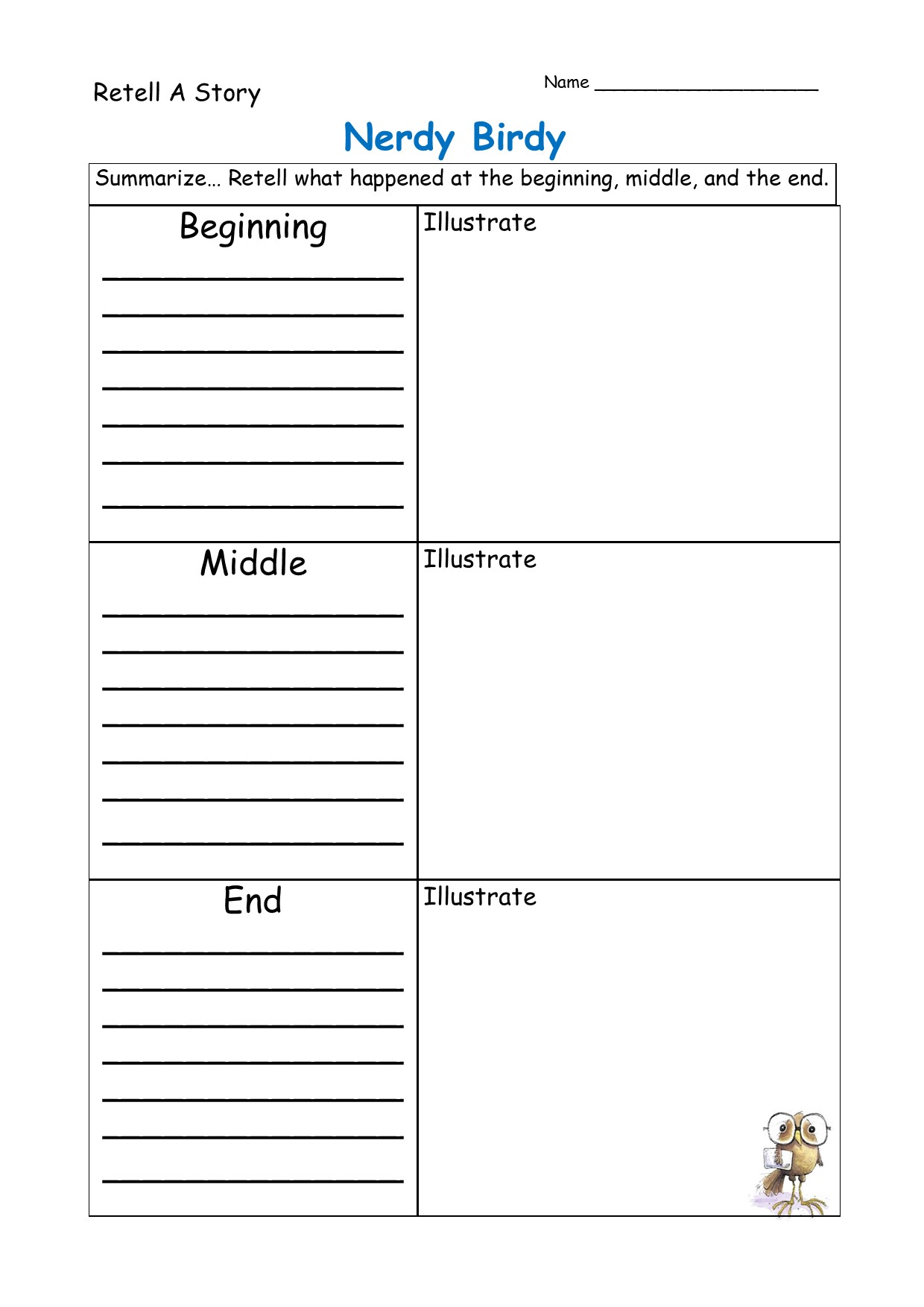 Nerdy Birdy Retell Sequence Vocabulary Story Elements Character Traits ...