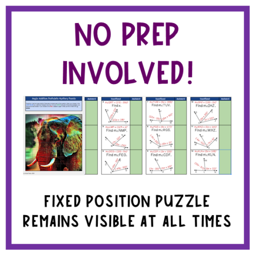 Angle Addition Postulate Activity Digital Pixel Art Mystery Puzzle ...