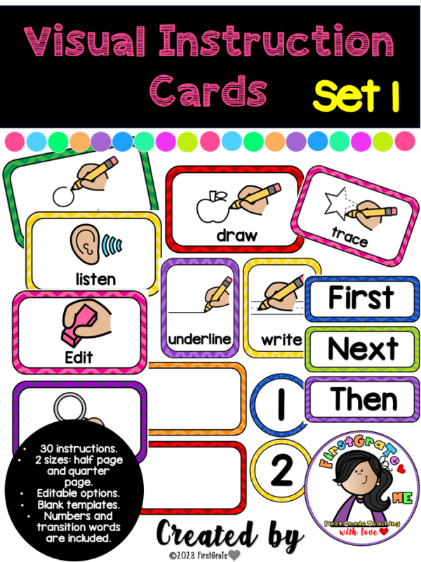 Editable Visual Instructions Set 1 / Visual Class directions - Made By ...