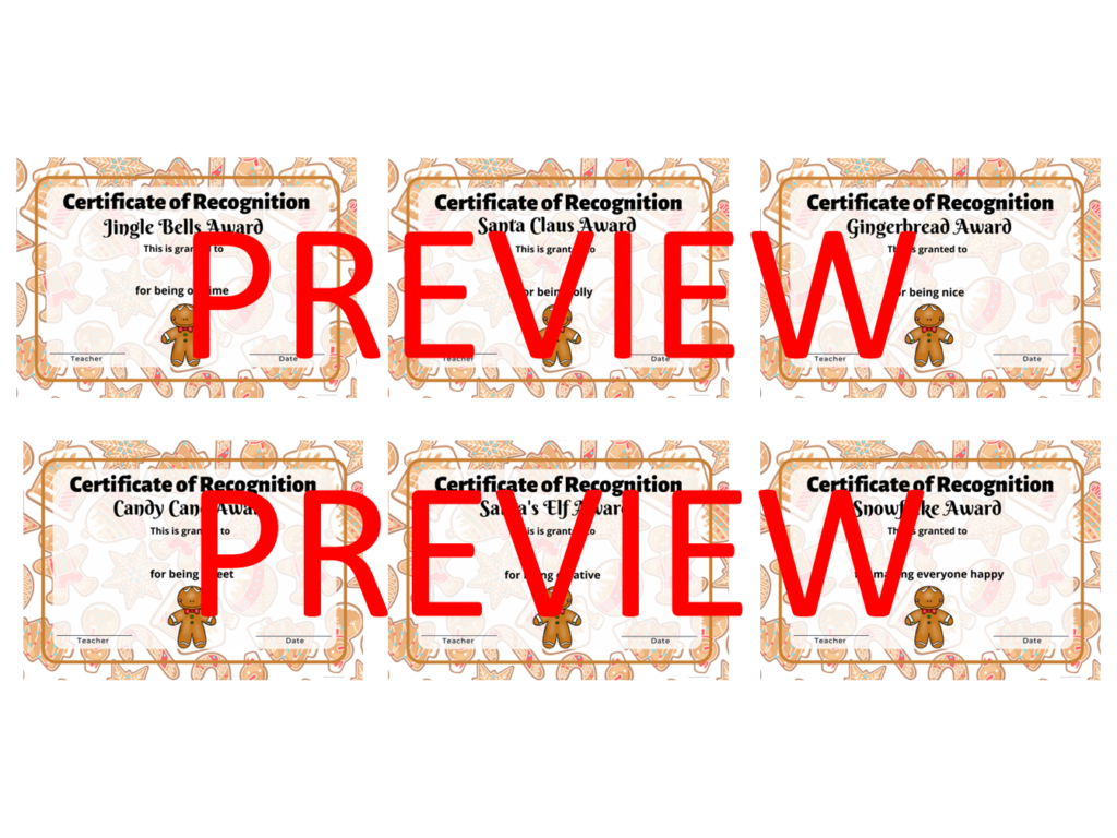 Gingerbread Theme and Ugly Sweater Award Certificates | Made By Teachers
