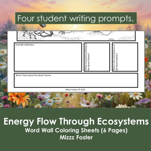 Energy Flow Through Ecosystems Word Wall Coloring Sheets (6 pgs ...