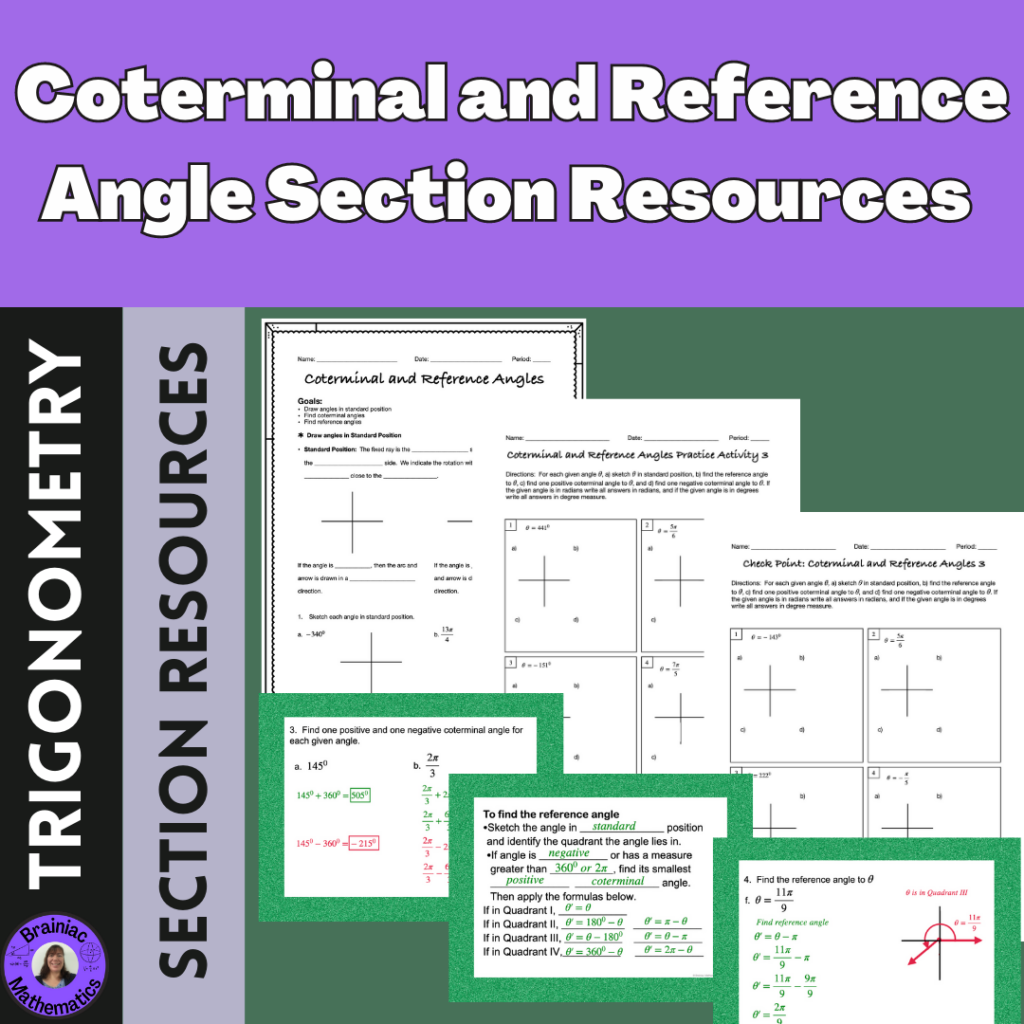 Coterminal and Reference Angle Section Resources - Made By Teachers
