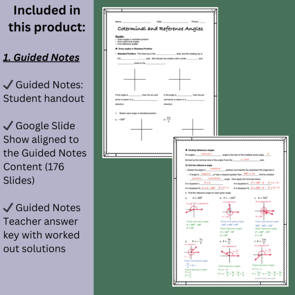Coterminal and Reference Angle Section Resources - Made By Teachers