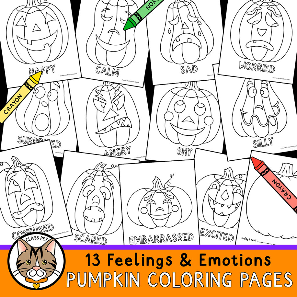SEL Feelings and Emotions Pumpkin Coloring Pages - Made By Teachers