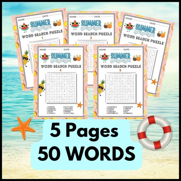 Summer Word Search Puzzle -JUNE JULLY AUGUST- activities. | Made By ...