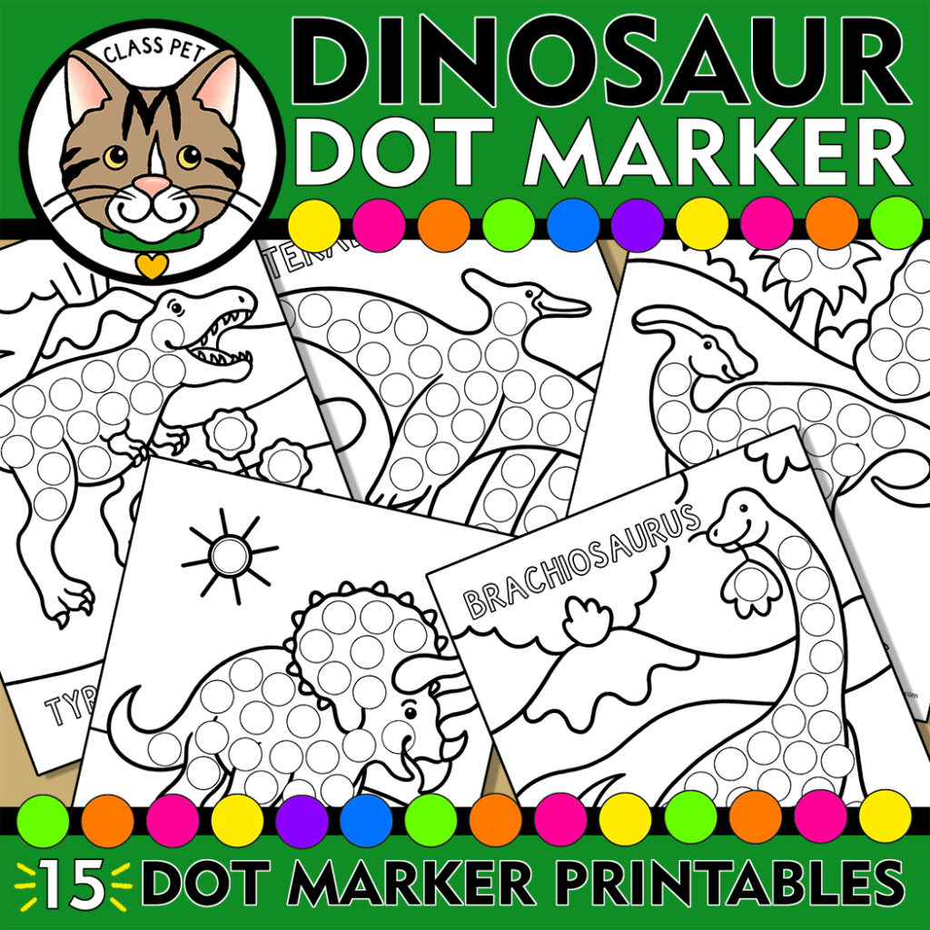 Dinosaur Dot Marker Coloring Pages, Dinosaur Do a Dot Printable ...