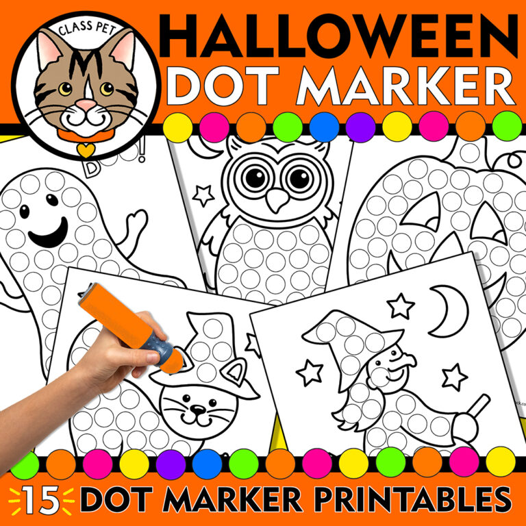 Halloween Dot Marker Coloring Pages, Halloween Do a Dot Printable ...