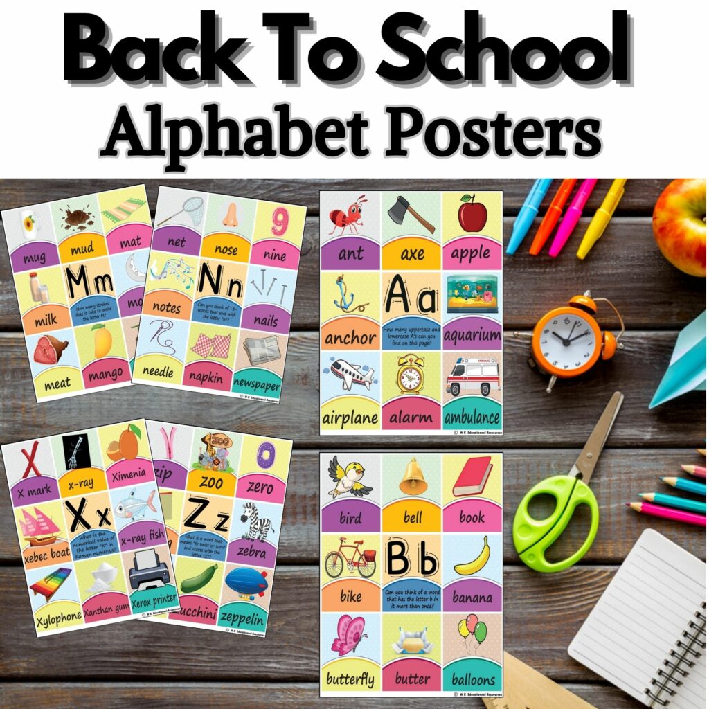Bright Alphabet Posters Colorful Classroom Decor Back To School | Made ...