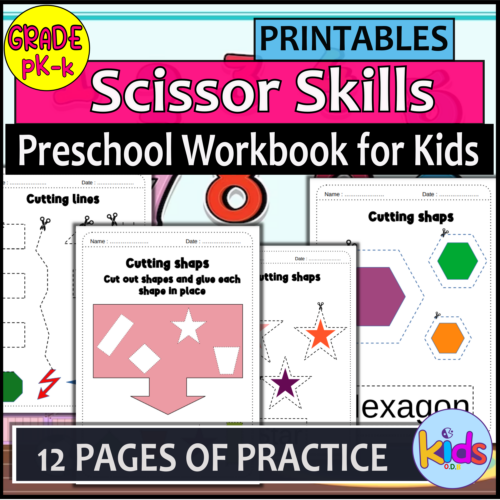 Scissor Skills Preschool Worksheets for Kids-Cutting Practice - Made By ...