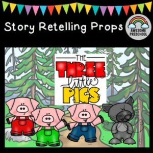 The Three Little Pigs Retelling Story Props and Sequencing Activity ...