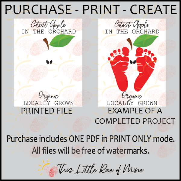 Cutest Apple in the Orchard - Fall - Handprint Art - Footprint Art ...