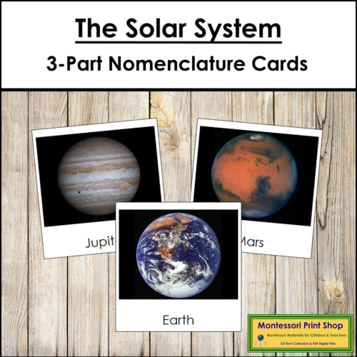 Parts of the Solar System 3-Part Cards - Montessori Nomenclature - Made ...