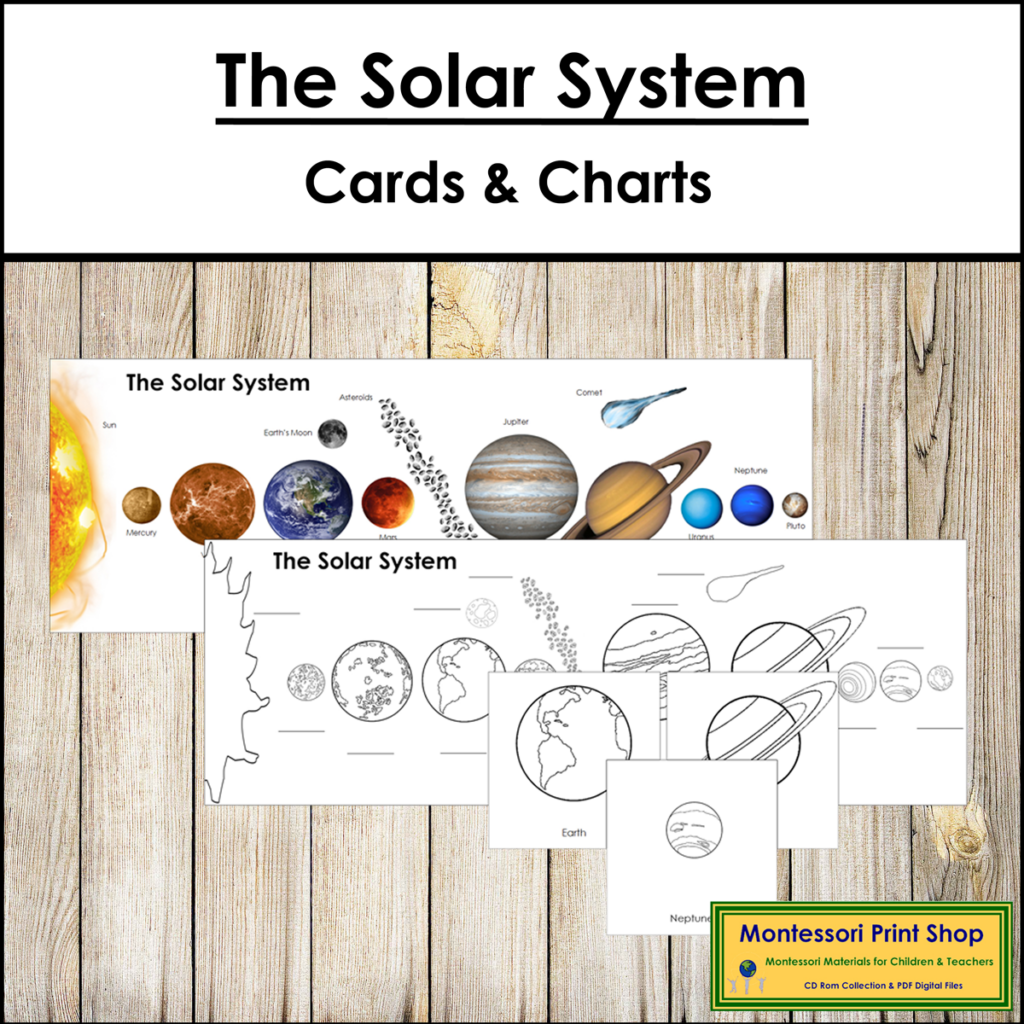 The Solar System Charts & Cards (color & blackline masters) | Made By ...