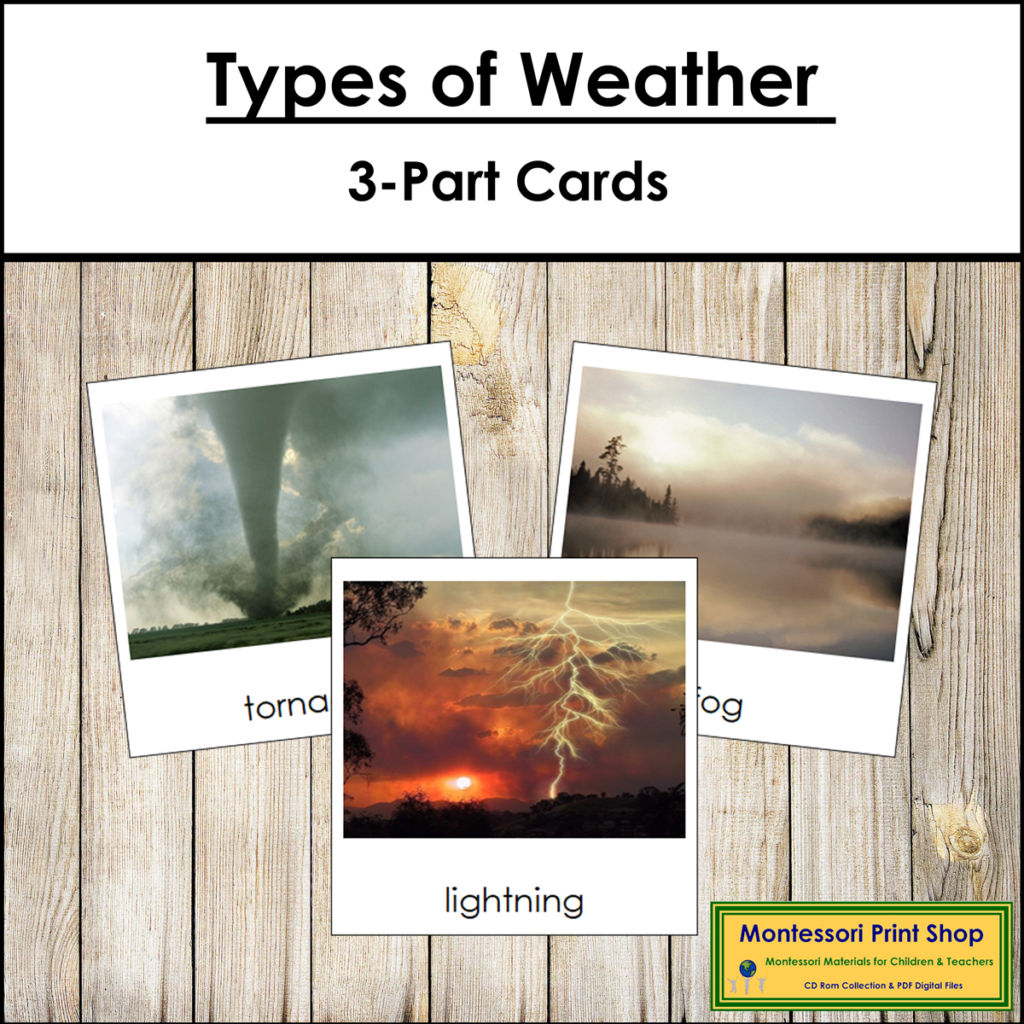 Types of Weather 3-Part Cards - Montessori Nomenclature | Made By Teachers