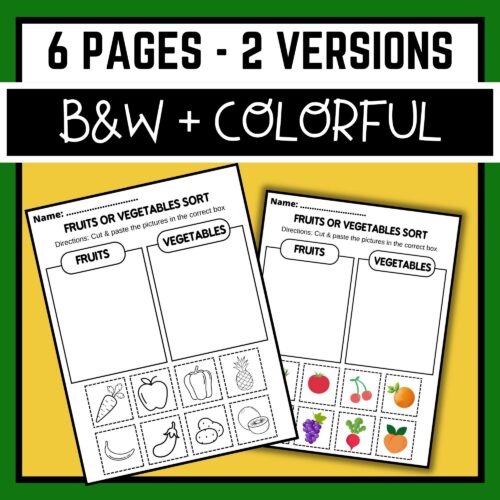 Fruits or Vegetables Sorting Activity Worksheets - Made By Teachers