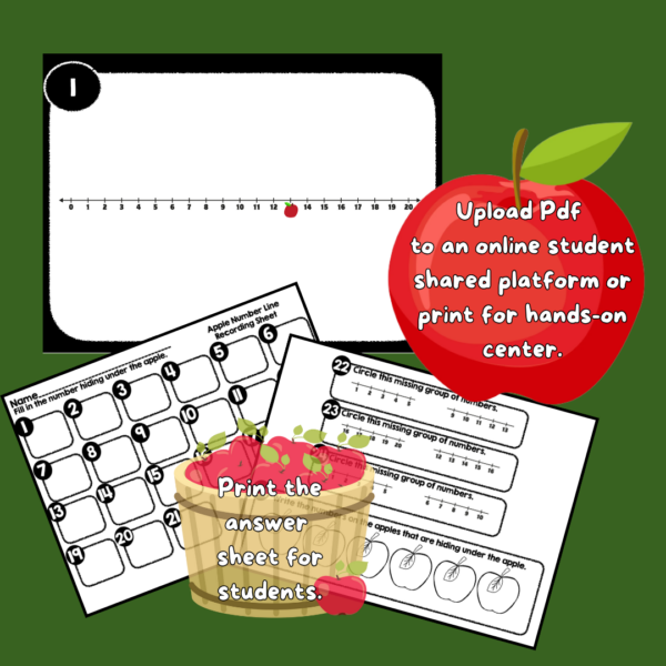 Apple Number Line Math Center | Made By Teachers