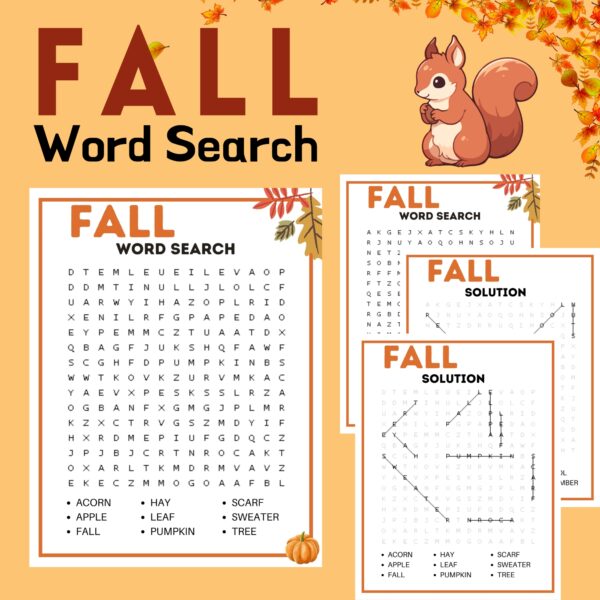 FALL Word Search Activity - Back To School - Autumn | Made By Teachers