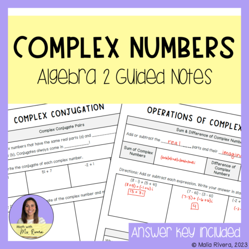 Complex Numbers Guided Notes for Algebra 2 | Made By Teachers