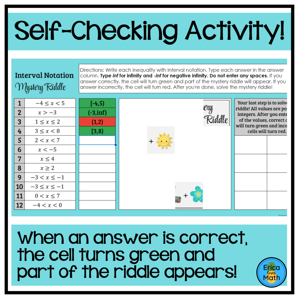 Writing Inequalities in Interval Notation Digital Mystery Riddle ...