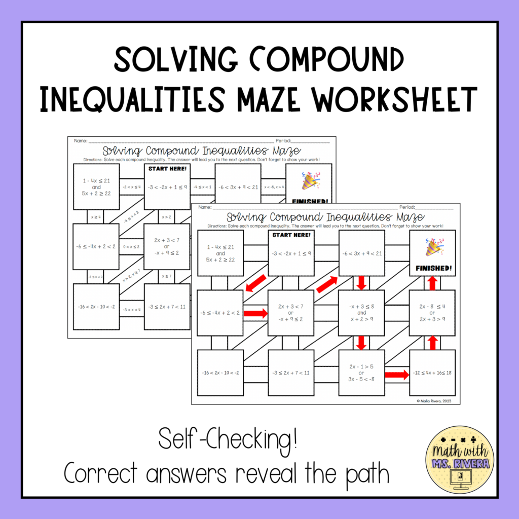 Solving Compound Inequalities Maze Worksheet - Made By Teachers
