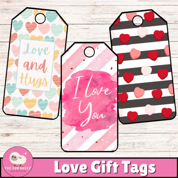 Love Gift Tags | I love you Printable Treat Labels – Hearts hang tags ...