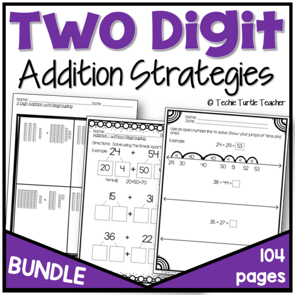 2-Digit Addition Bundle Base Ten, Break Apart, Number Line - Made By ...