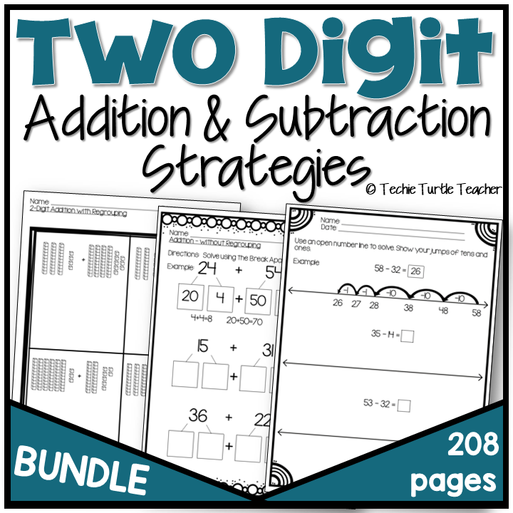 2-Digit Subtraction Task Cards Base Ten Blocks, Break Apart, Number ...