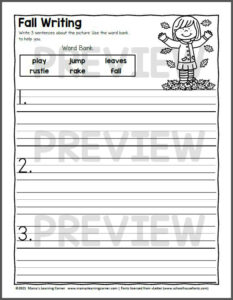 Fall Writing Sentences Worksheets - Made By Teachers