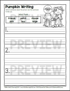 Fall Writing Sentences Worksheets - Made By Teachers