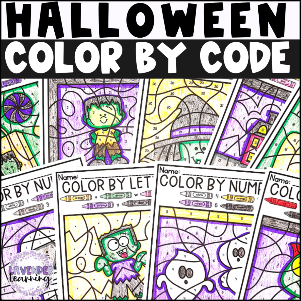 Halloween Color by Code - Halloween Color by Number - Halloween Color ...