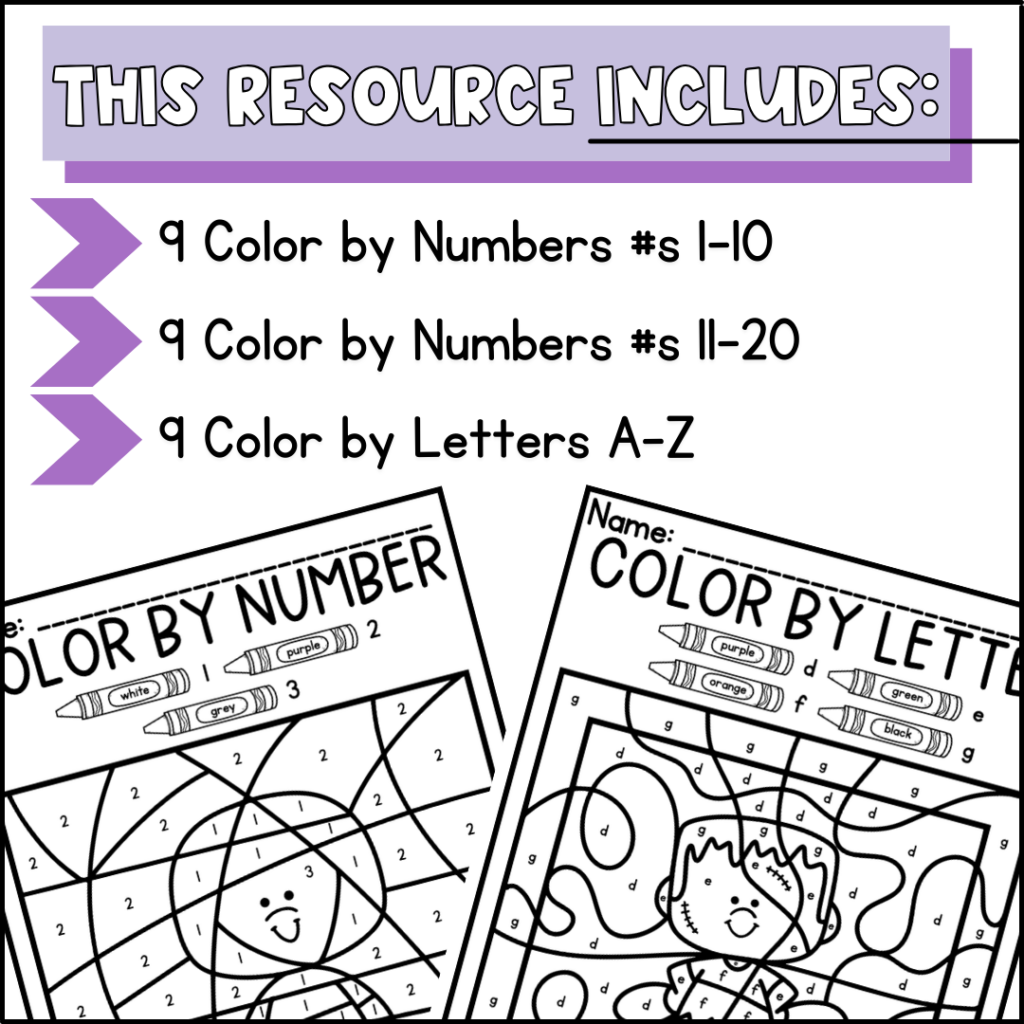 Halloween Color by Code - Halloween Color by Number - Halloween Color ...